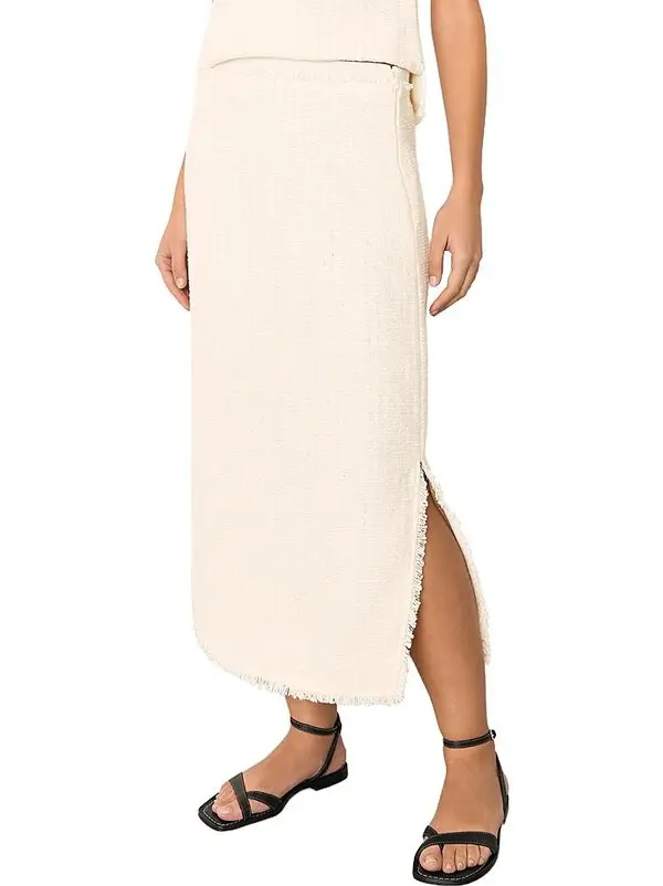 Whistles Lucie Boucle Pencil Skirt - Ivory