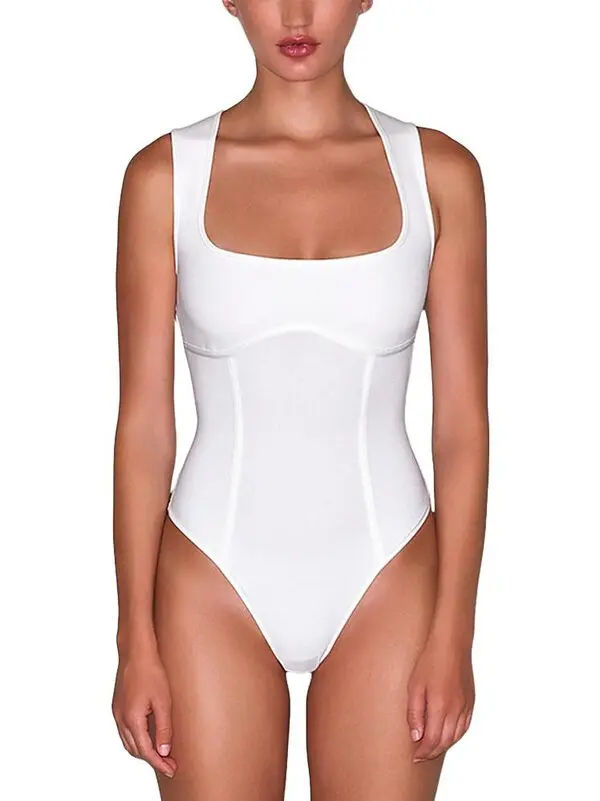 FLEUR DU MAL Square Neck Bodysuit - Ivory