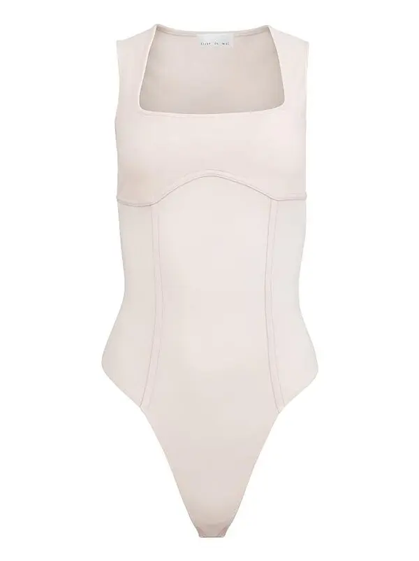 FLEUR DU MAL Square Neck Bodysuit - Tahini