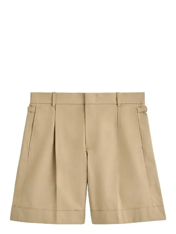 Cos Cotton Twill Chino Shorts With Adjustable Waist Tabs - Beige