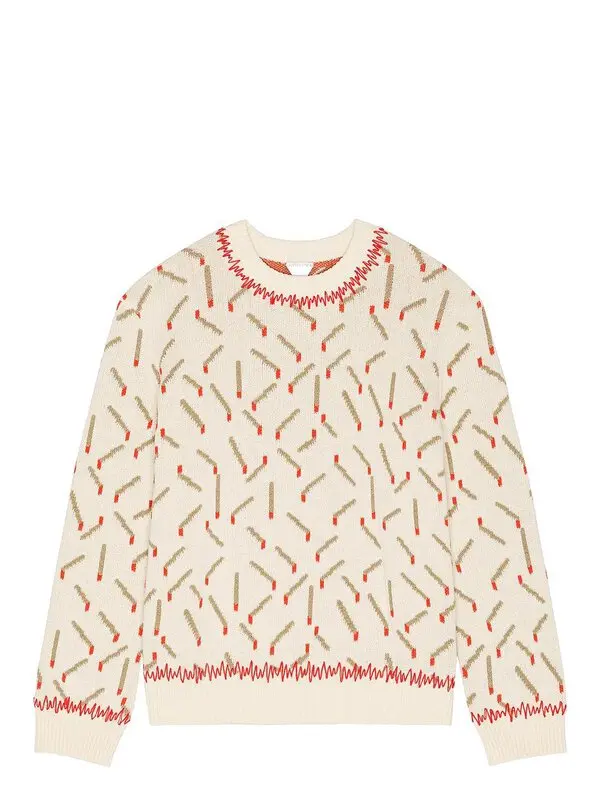 Bottega Veneta Cotton Jacquard Sweater - String  Chalk  & Tomato