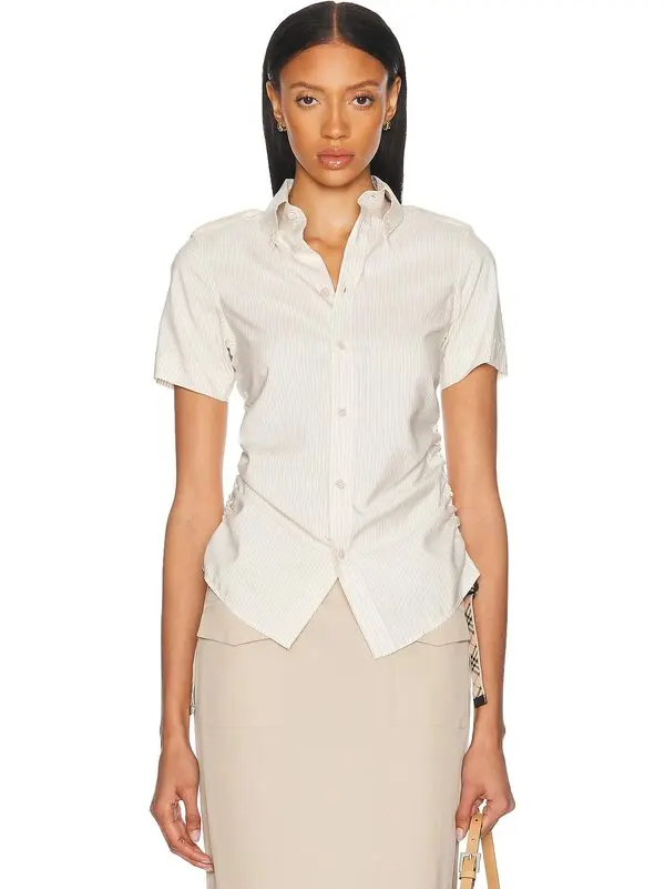 Burberry Button-up Top - Clam Ip Stripe
