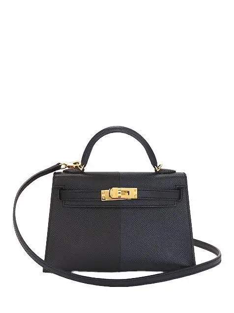 FWRD RENEW Hermes Casaque Veau Epsom Kelly 20 Handbag - Navy