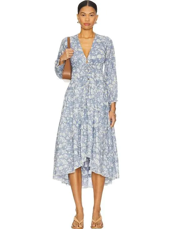 Free People Pappiet Midi Dress - Blue