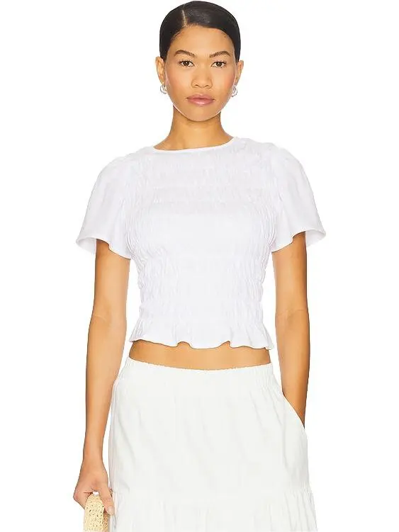 Sanctuary Better Together Smocked Top - White