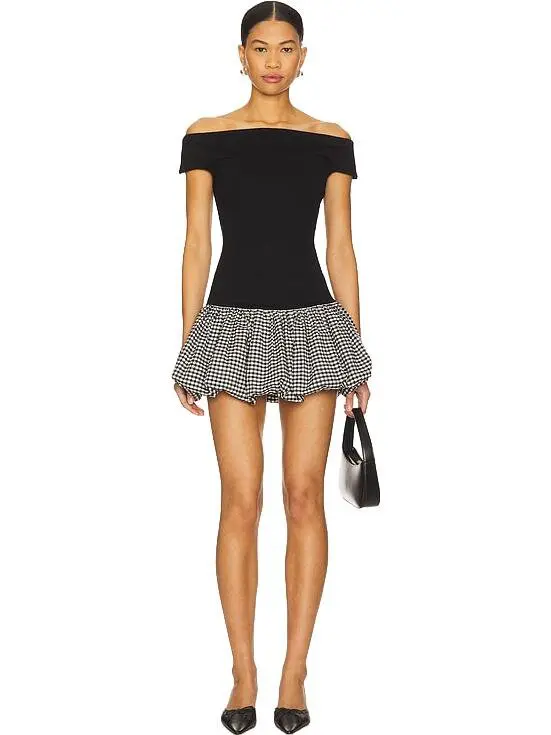 LOVERS AND FRIENDS Carolina Mini Dress - Black & Gingham