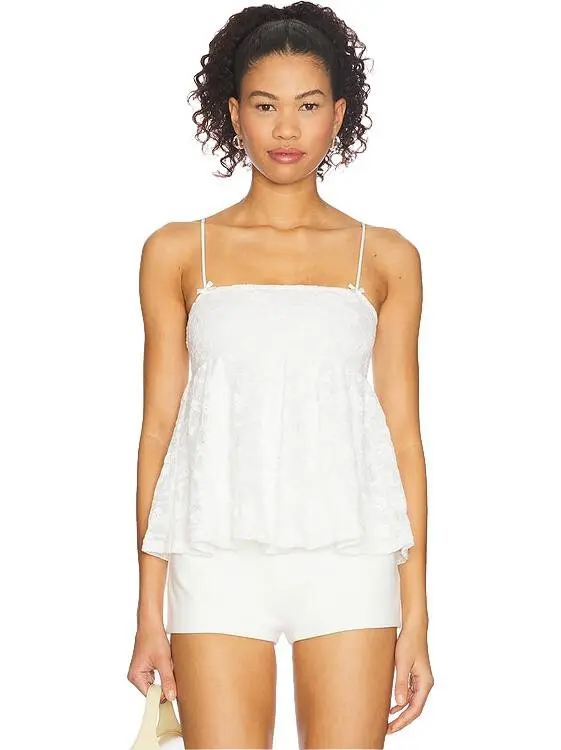 MORE TO COME Solana Babydoll Top - White