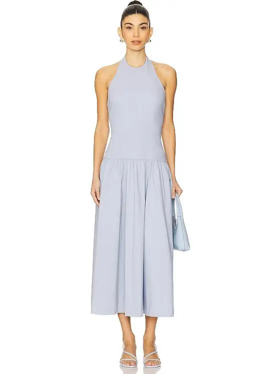 WeWoreWhat Halter Corset Midi Dress - Powder Blue