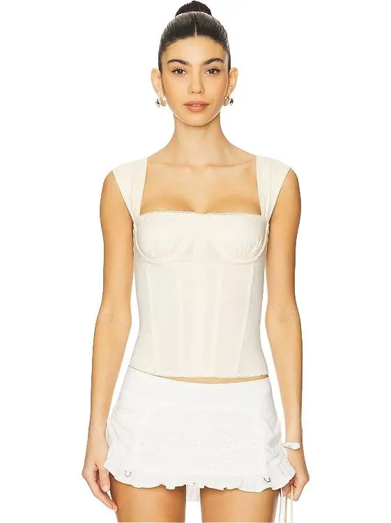 WeWoreWhat Ruched Cup Corset - Sand