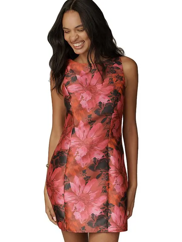 HUTCH Ren Sleeveless V-back Mini Dress - Pink Floral