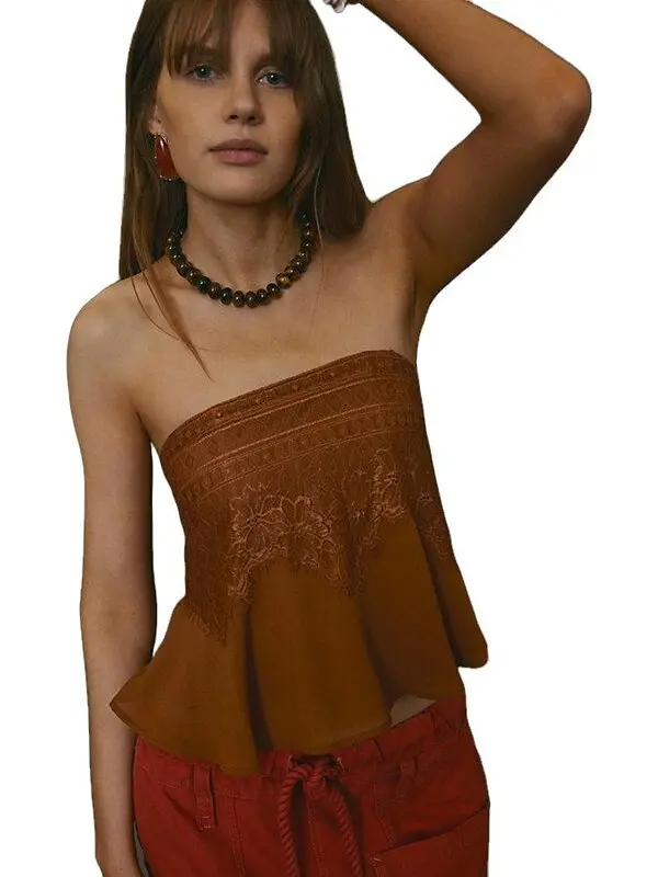 Free People Alice Tube Top - Caramel Cafe