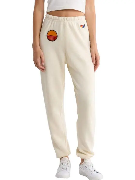 Aviator Nation Sunset Patch Joggers - Vintage White