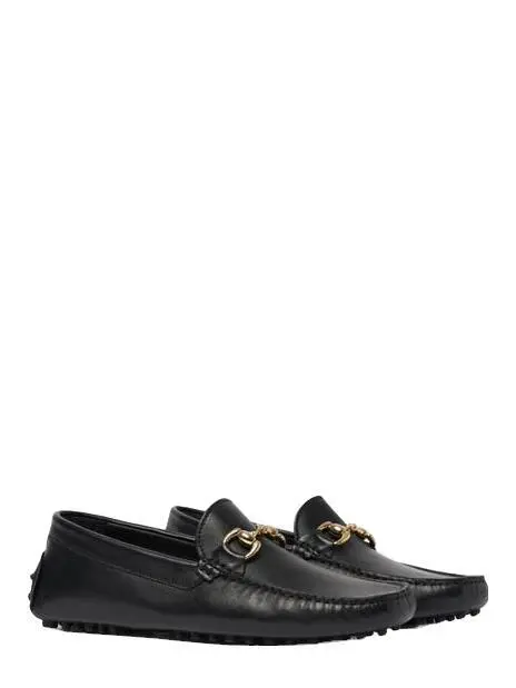 SCAROSSO Raphael Driving Loafers - Black - Calf