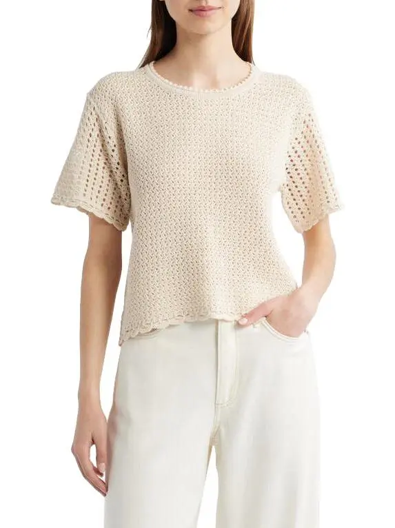 Rag & Bone Khloe Open Stitch Cotton & Linen Sweater - Ivory
