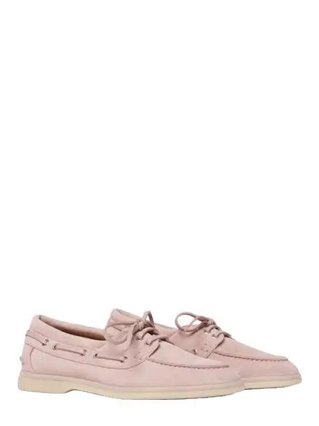 SCAROSSO Lia Boat Shoes - Pink - Suede