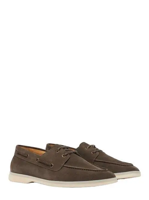 SCAROSSO Boat Shoes - Deep Taupe - Suede