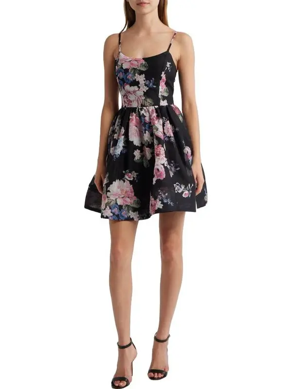 LIPSY Floral Mini Dress - Black