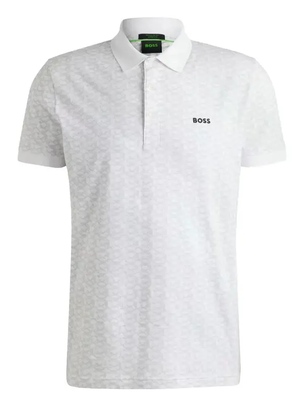 BOSS Printed Polo Shirt - White