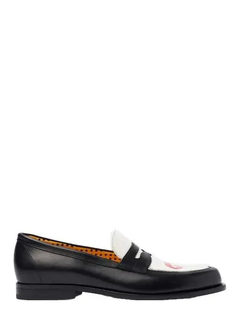 SCAROSSO Snakes Storm Penny Loafers - Mouth Black - Calf