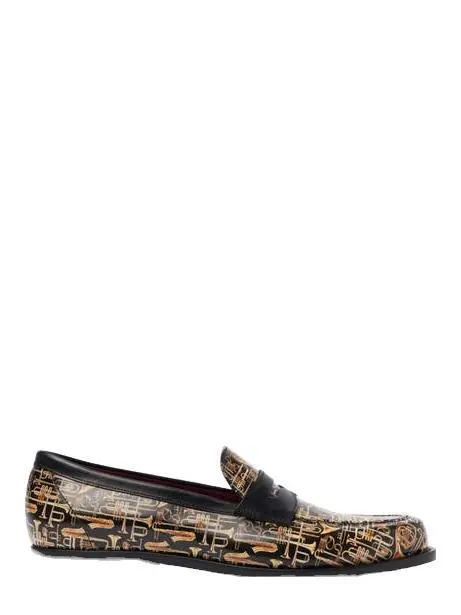 SCAROSSO Snakes Storm Penny Loafers - Trumpet Black - Calf
