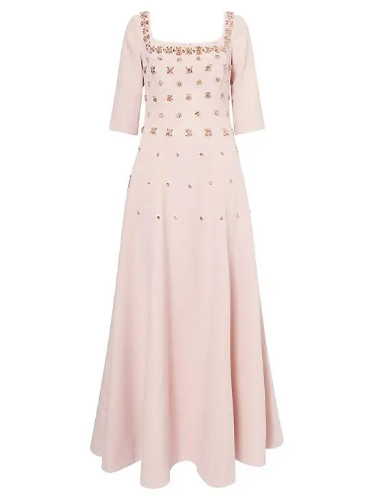 Huishan Zhang Daliah Embellished Woven Gown - Pink