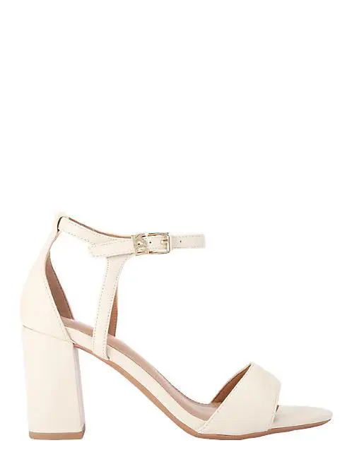 Kurt Geiger Faryn Faux-leather Heeled Sandals - Bone