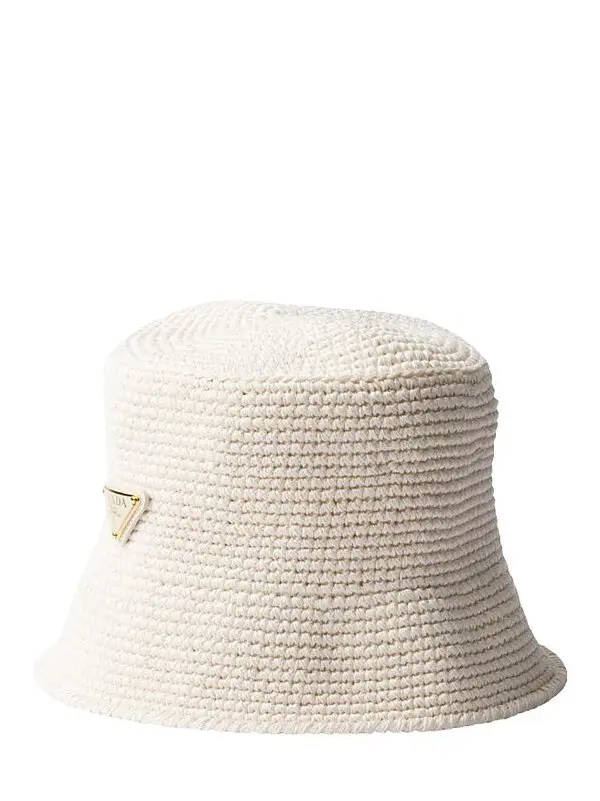 Prada Crochet Bucket Hat - Neutral