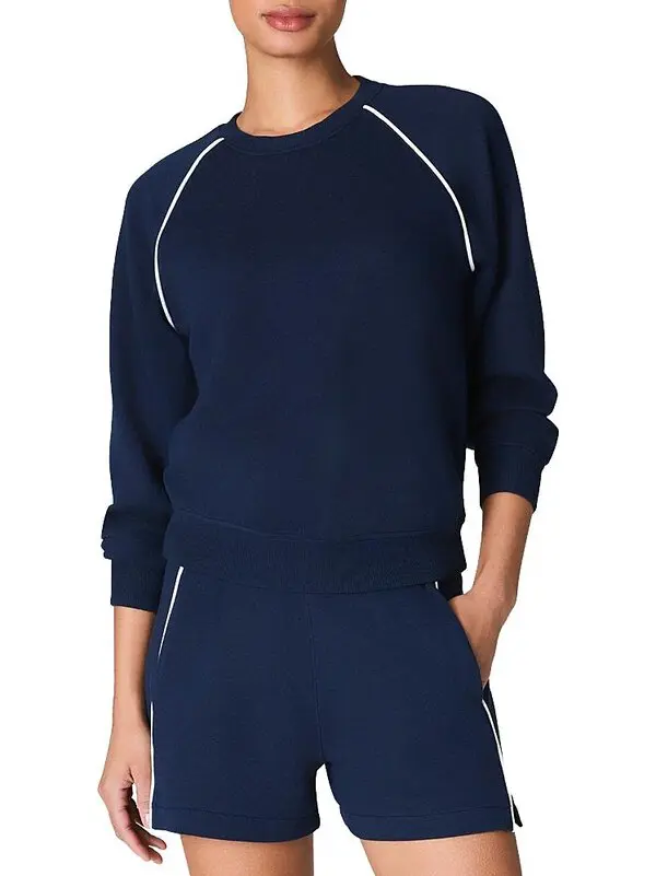 Spanx Airpique Crewneck Sweatshirt - Timeless Navy