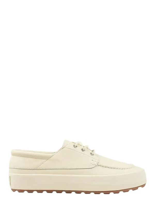 Sandro Leather Boat Shoes - Off White