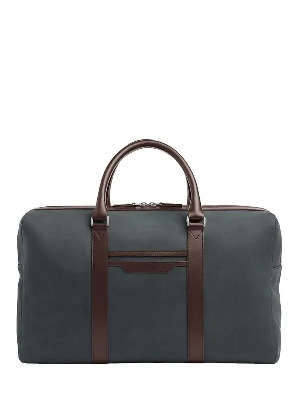 CARL FRIEDRIK Compact Leather Weekender Bag - Navy/hackett