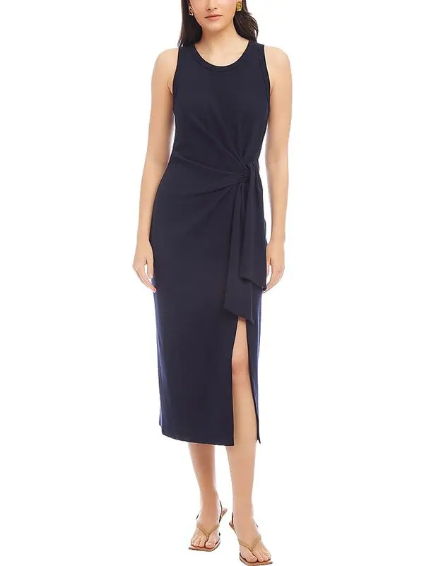Fifteen Twenty Maddie Side Knot Midi Dress - Navy