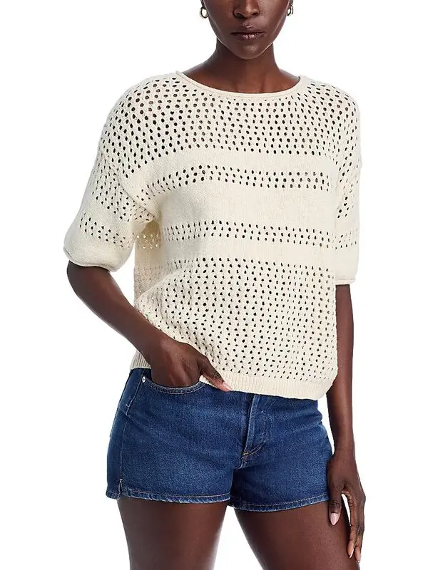Sanctuary Openwork Crewneck Sweater - Macrame
