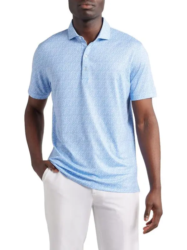 Johnnie-o Kiwi Print Prep-formance Golf Polo - Palisades Blue
