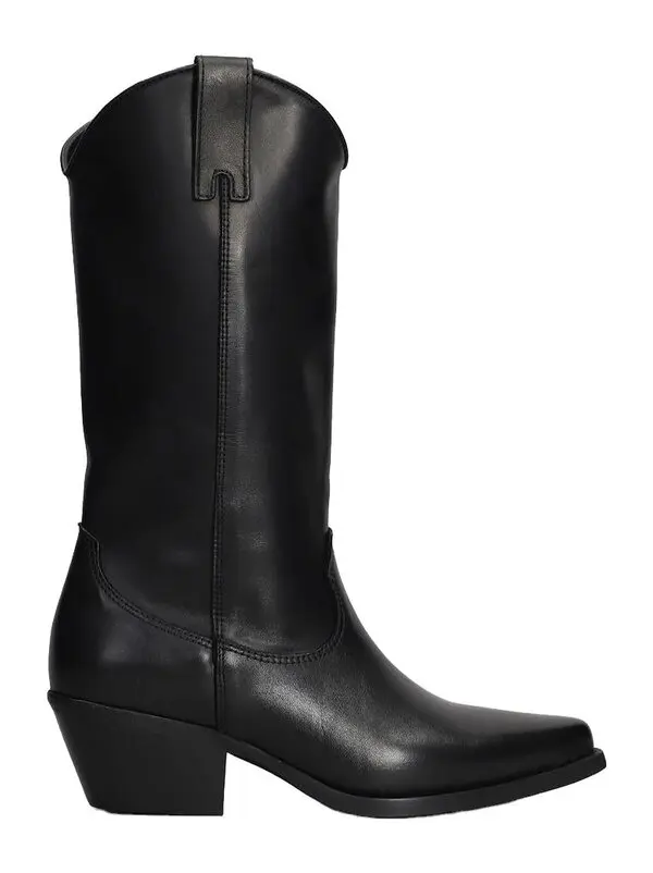 METISSE Texan Leather Boots - Black