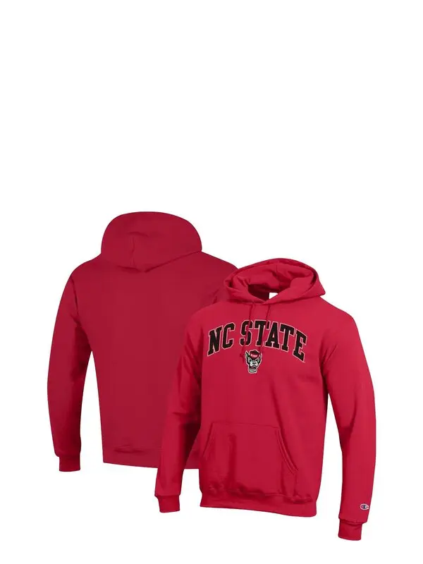 Champion Nc State Wolfpack Arched Logo Fleece Pullover Hoodie - Scarlet