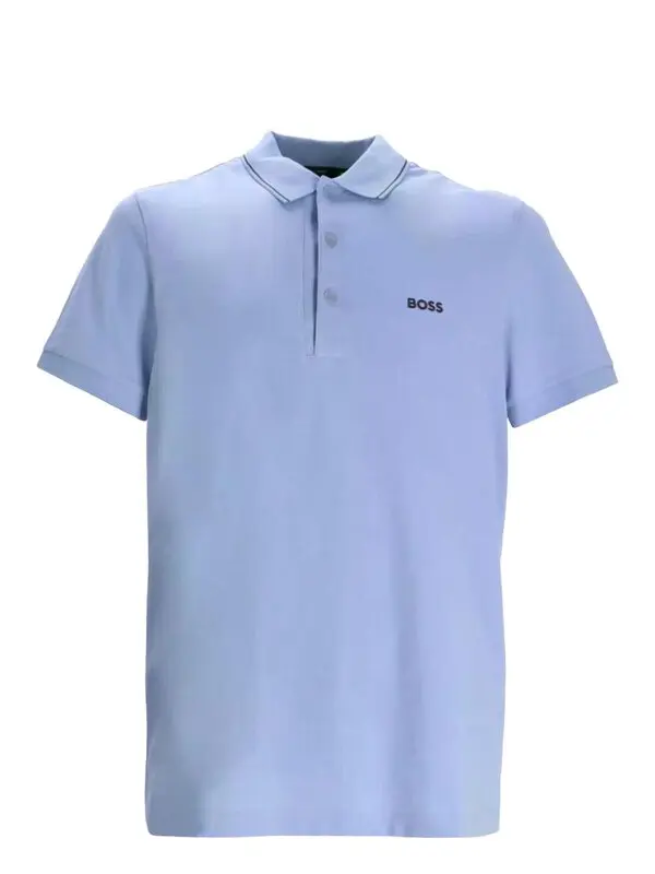 BOSS Logo-embroidered Polo Shirt - Blue