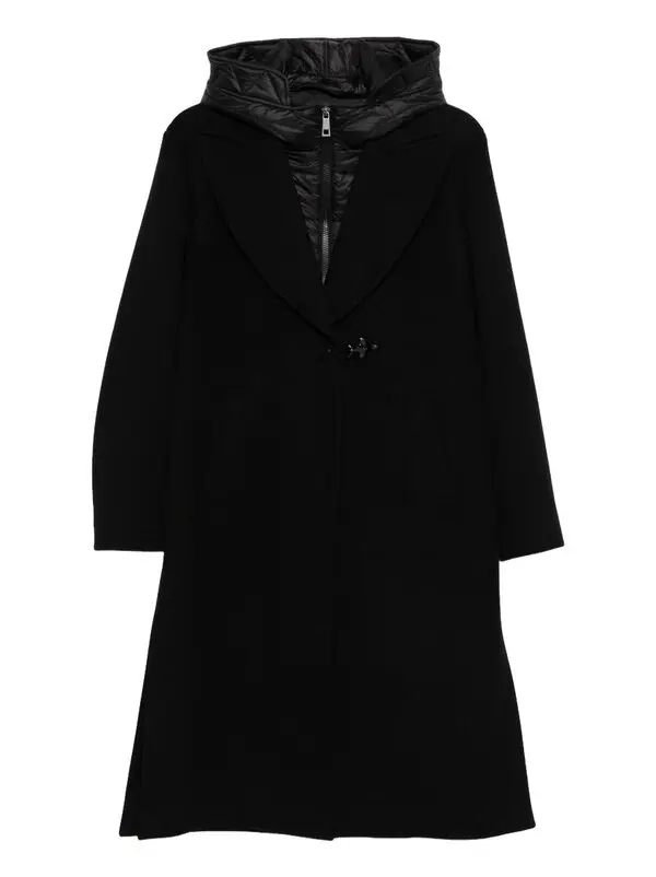 FAY Double Front Coat In Wool And Cashmere - Black