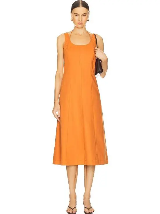 Vince Seamed Tank Dress - Orange