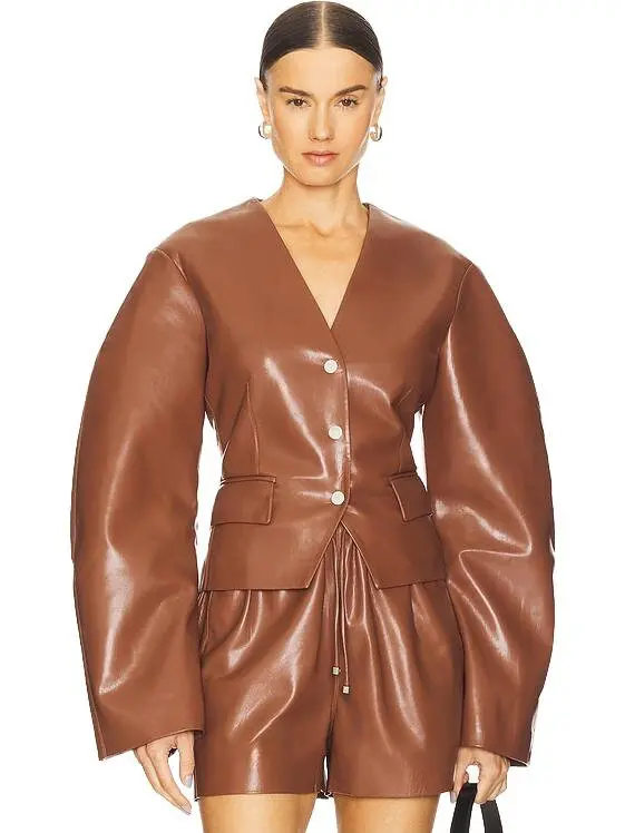 Nanushka Kiyo Blazer - Brown