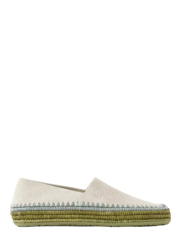 Loewe Paula's Ibiza Suede Espadrilles - Gray