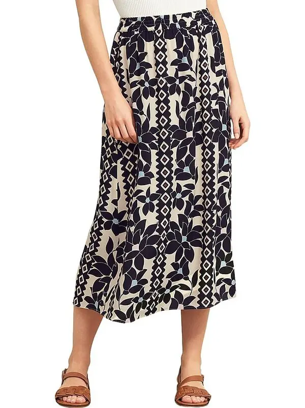 HOBBS LONDON Lyra Printed Midi Skirt - Navy Multi
