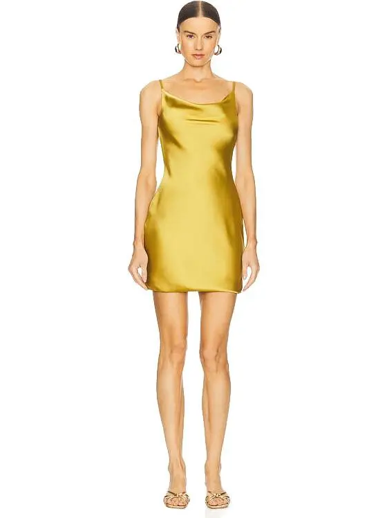 Norma Kamali Maria Slip Mini Dress - Asparagus