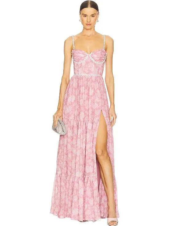 V. CHAPMAN Gwen Dress - Pink Peony Print