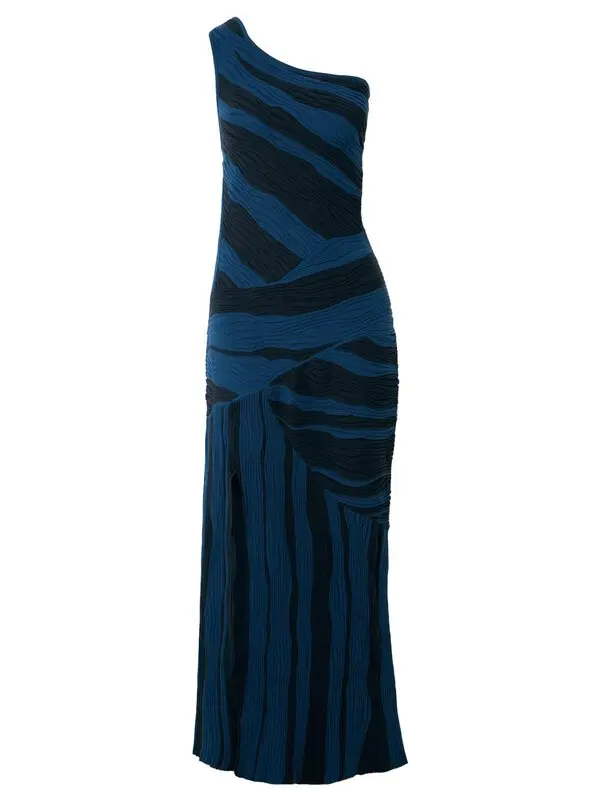 DONDE ESTEBAN Ribbed Cotton Maxi Dress - Blue