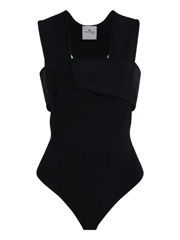 COURREGES Infinity Crepe Knit Bodysuit - Black