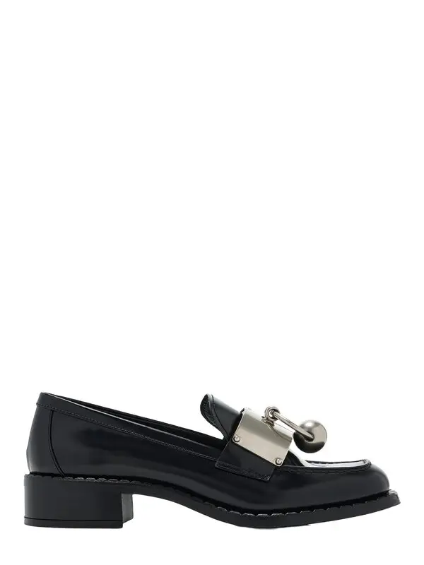 Prada Metal-detailed Leather Loafers - Black