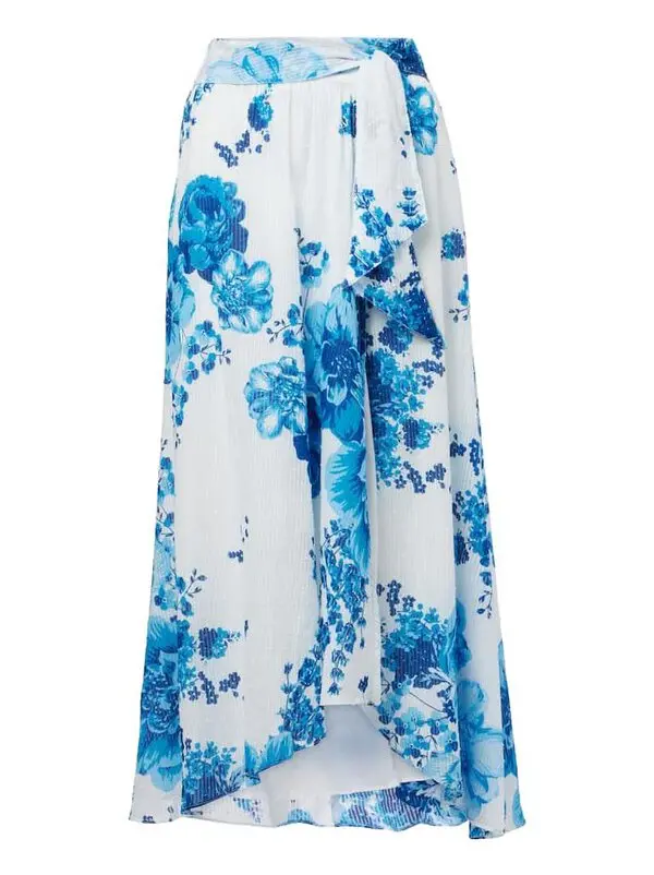 Poupette St Barth Bilitis Floral Maxi Skirt - Blue
