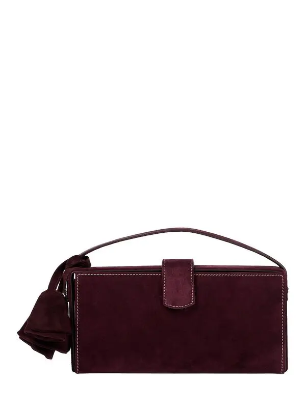 Magda Butrym Apolonia Small Suede Clutch - Burgundy