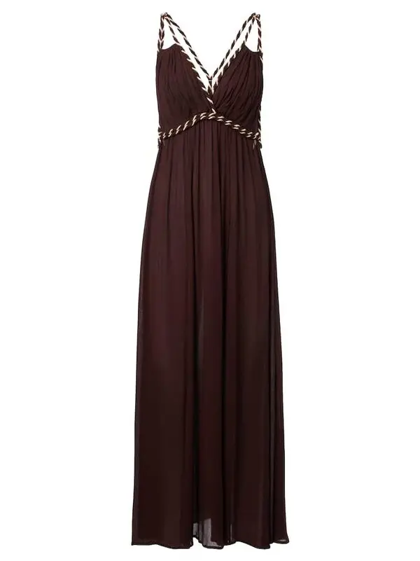 Poupette St Barth Collette Open-back Maxi Dress - Brown