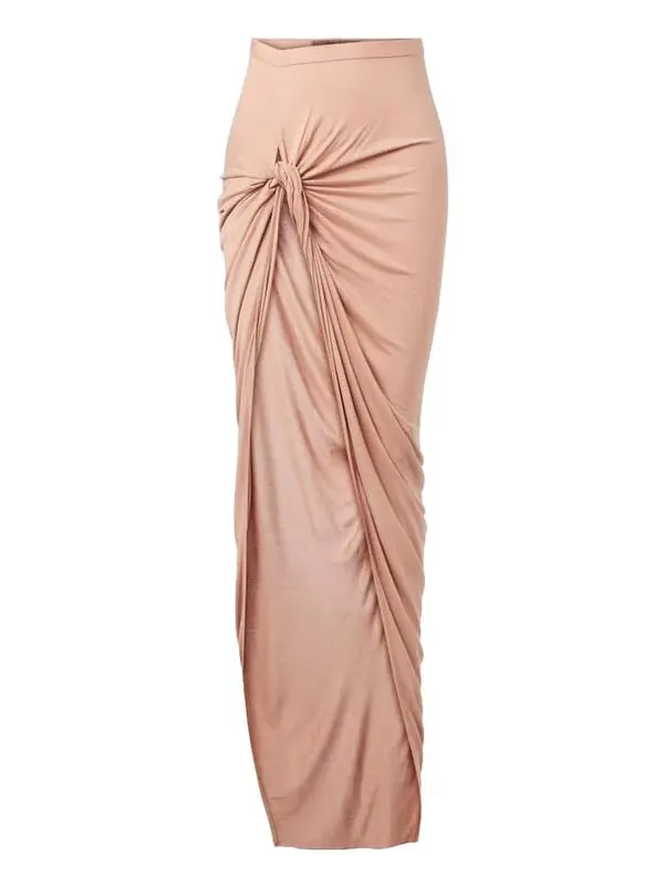 Rick Owens Asymmetric Gathered Maxi Skirt - Pink